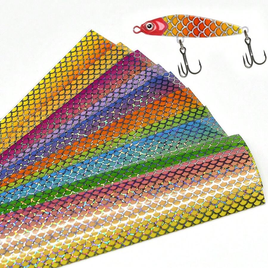 10Colors/Pack Fish Scale Lure Colored Laser Paper Film None Adhesive ...
