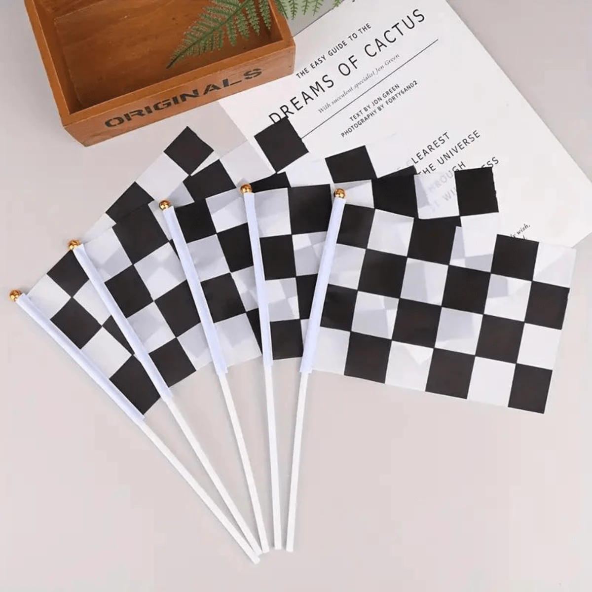 10 Pcs, Black And White Square Hand Flag, Racer Waving Flag, Racing ...