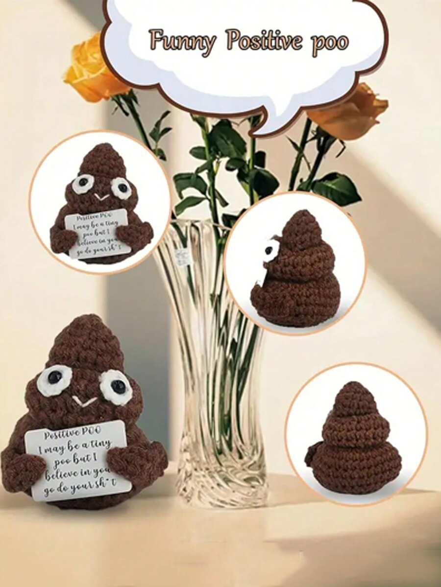 1pc 3-Inch Mini Crocheted Poo Gift - Adorable Soft Wool, Includes ...