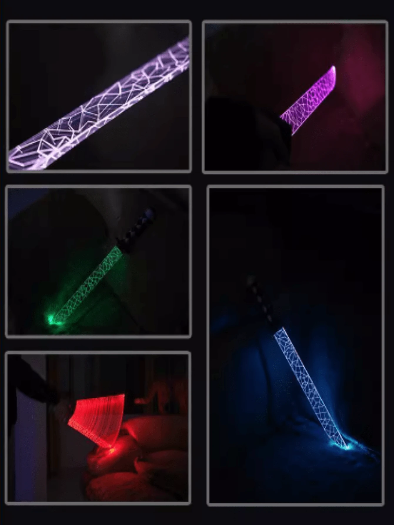 1pc Cracked Warrior Light Up Laser Sword Toy With 7 Color Acrylic Blade ...