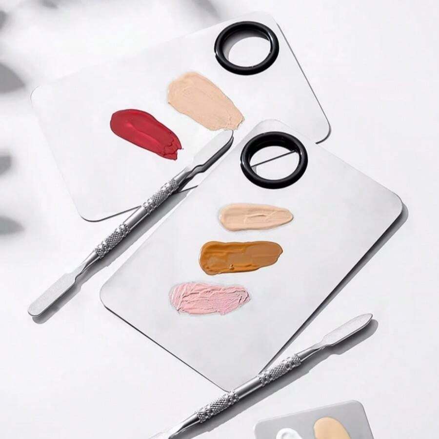 Makeup Artist's Stainless Steel Ring Palette For Clean Foundation ...