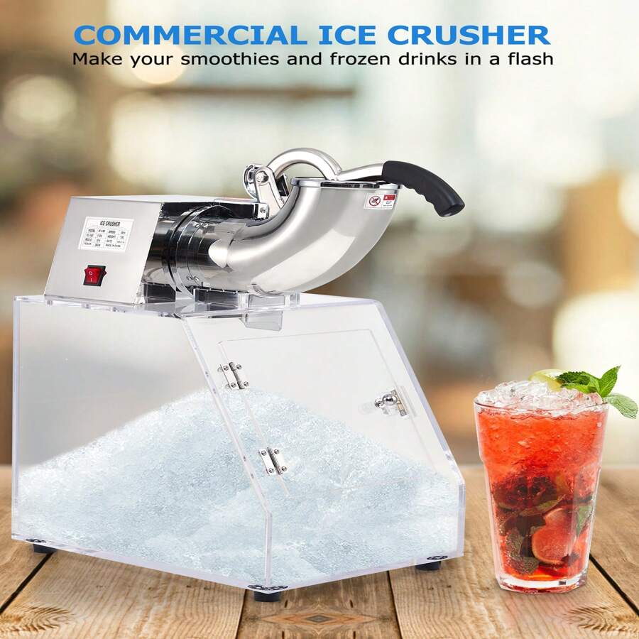 Commercial Ice Crusher Shaver Snow Cone Maker, Stainless Steel Electric ...