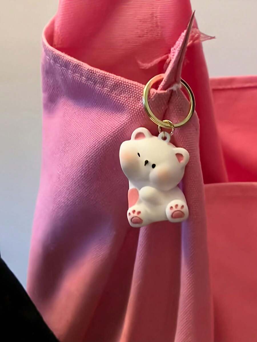 Resin Cute Cartoon Bears Magnetic Keychain Pair - Love Couple Keyring ...