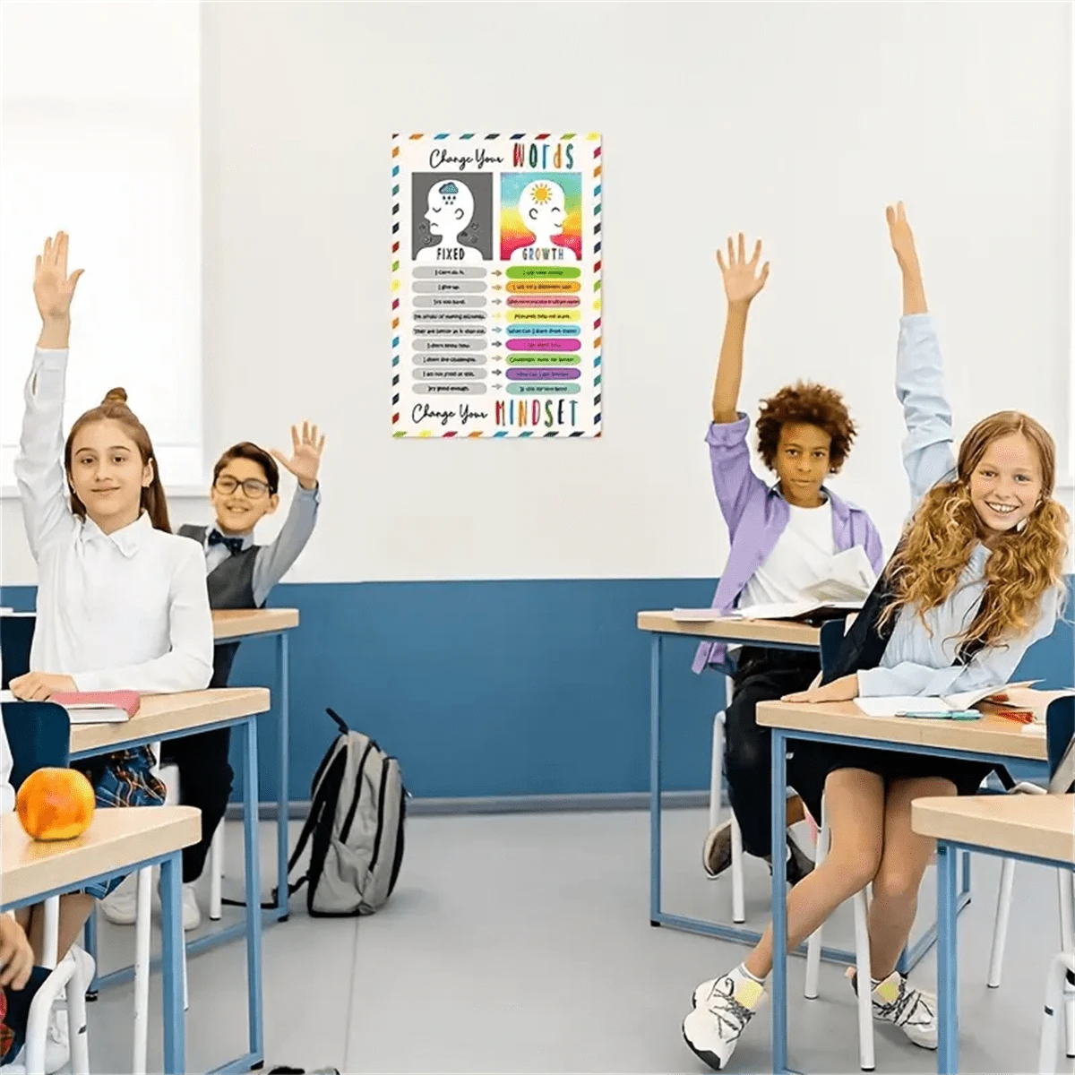 1pc Inspiring Growth Mindset Canvas Painting Poster - Educational ...