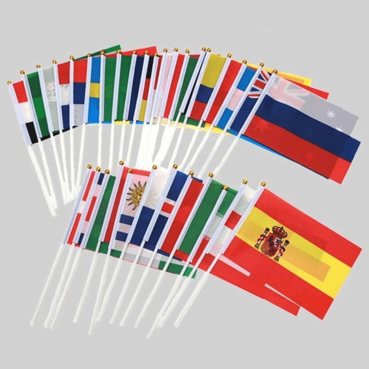 16 Pcs (8 Bases And 8 Flags) 2024 European Cup Small Flags Of Countries ...