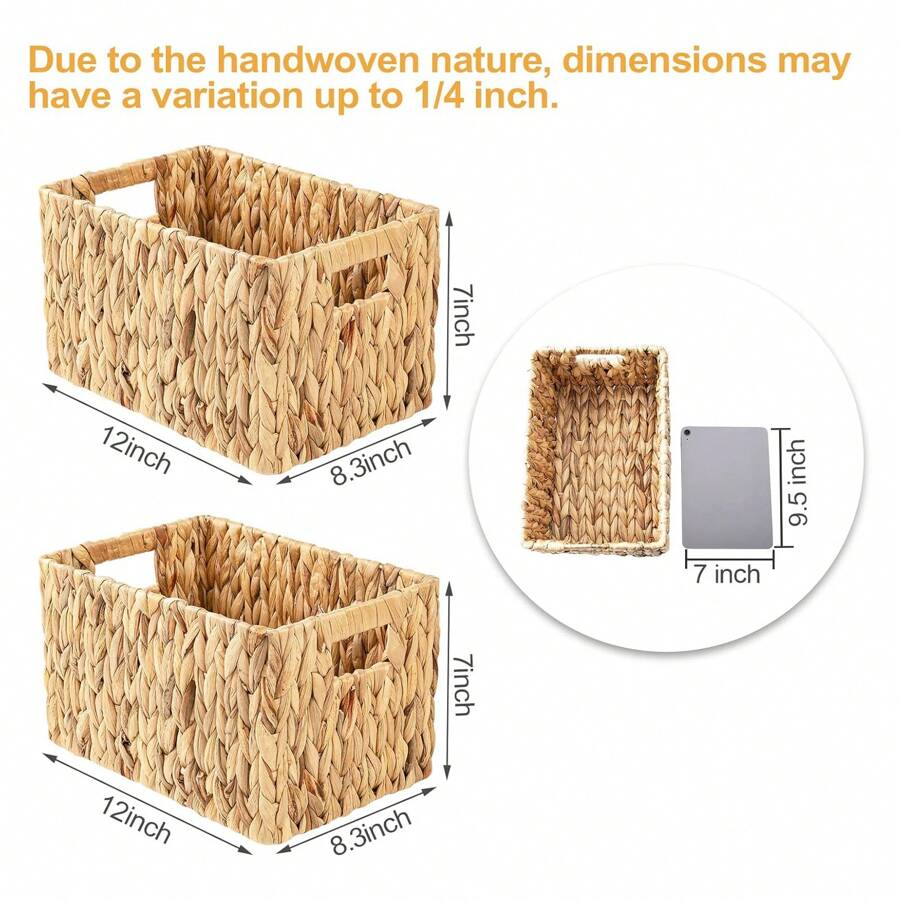 Wicker Storage Basket Hand-Knitted Wicker Baskets, Water Hyacinth ...