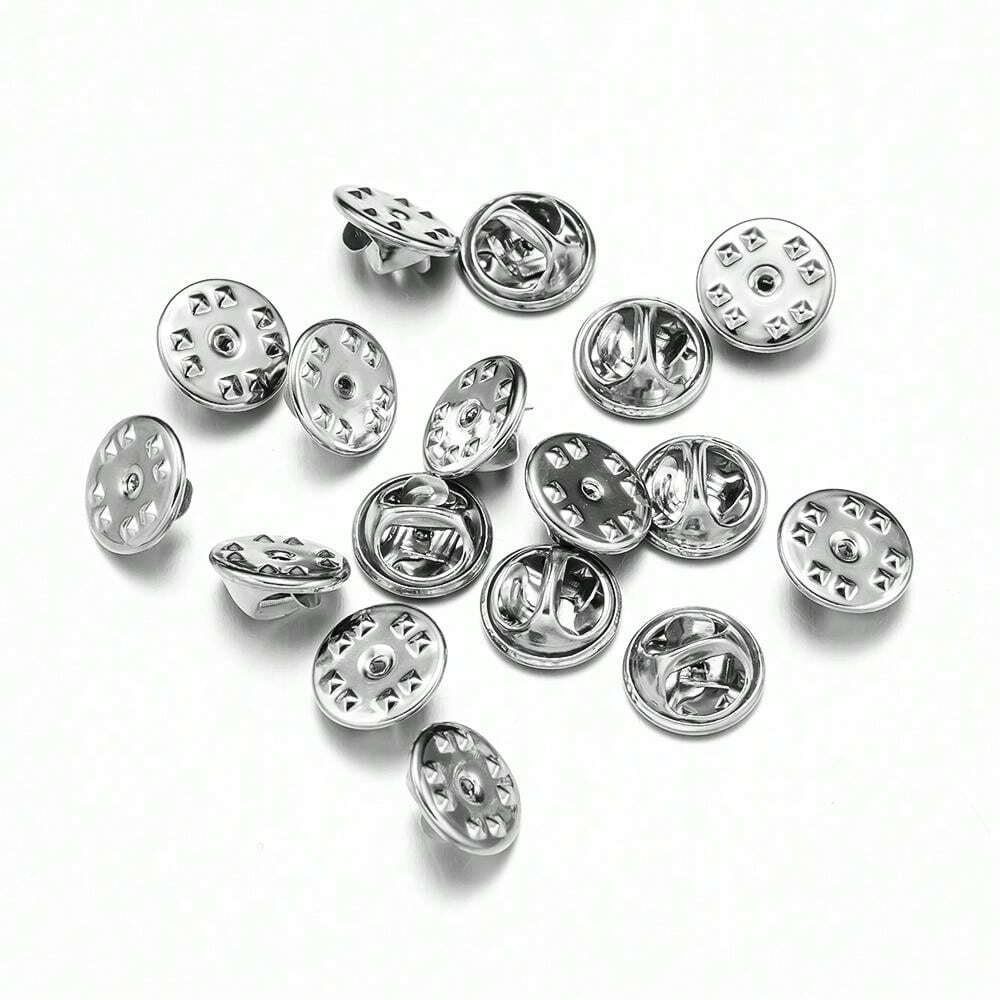 100pcs Pin Backs Sliver Lapel Pin Backs Butterfly Clutch Replacement ...
