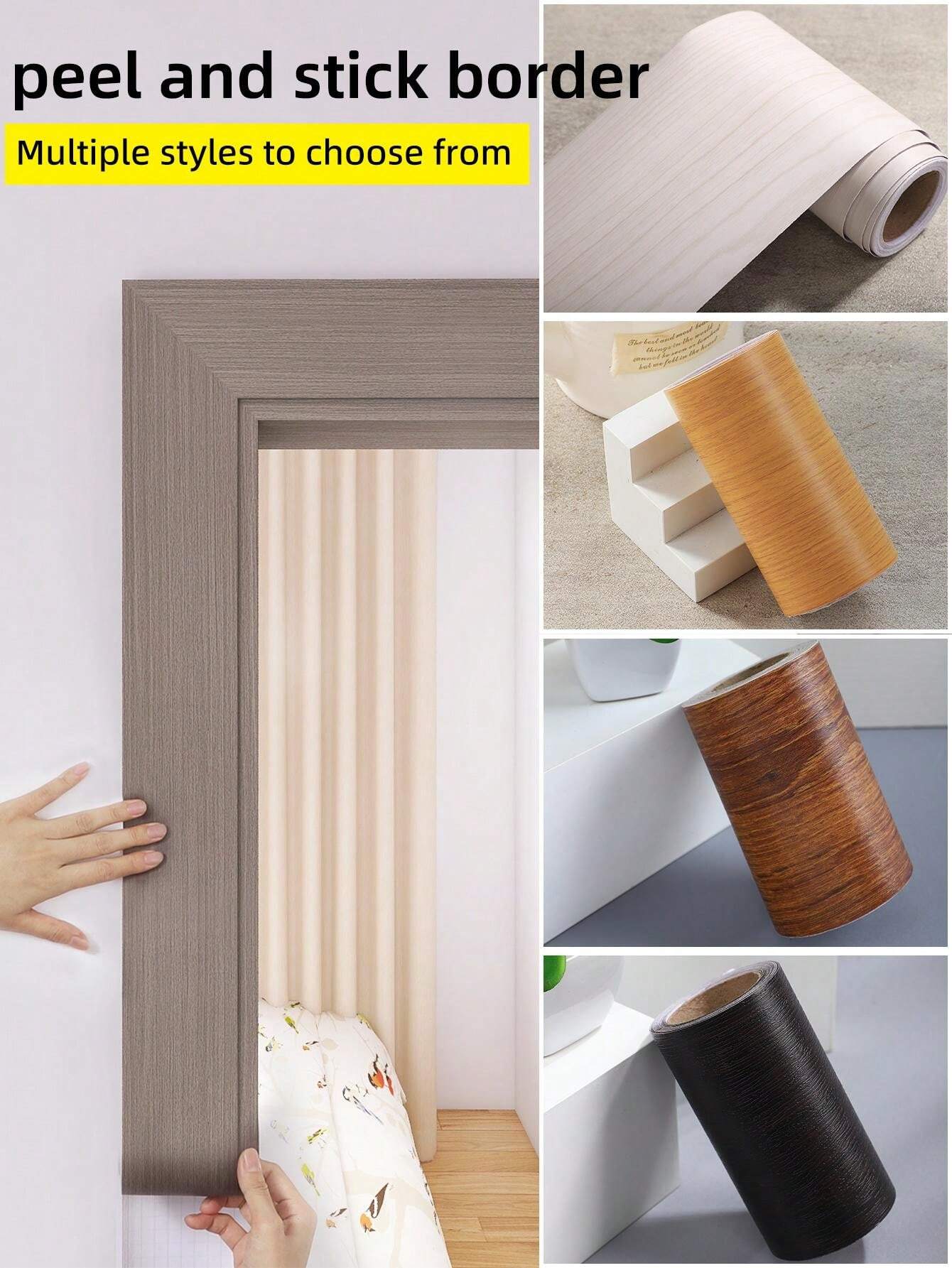 1 Roll Of 5-Meter Long, Wood Grain Peeling And Pasting Frame, Door ...