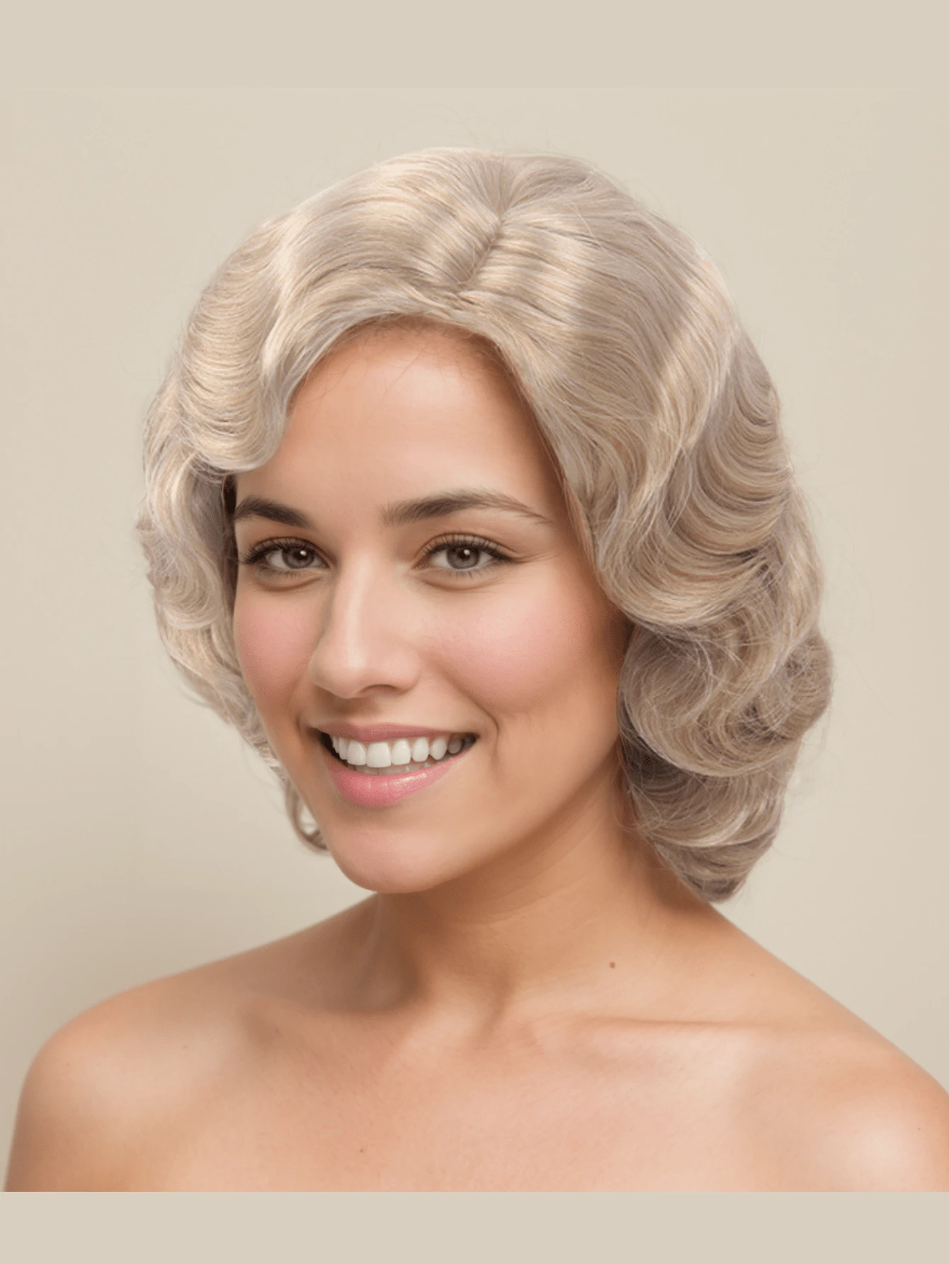 Blonde Wig Short Finger Curly Wig Water Wave Wigs Synthetic Wig 1920s ...