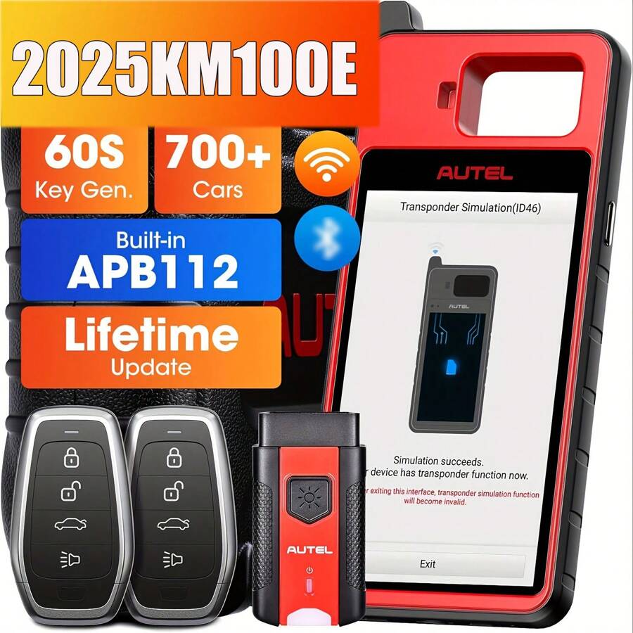 Autel Maxiim Km100e Key Programmer 2024 Key Fob Programming Tool Transponder Chip Functions