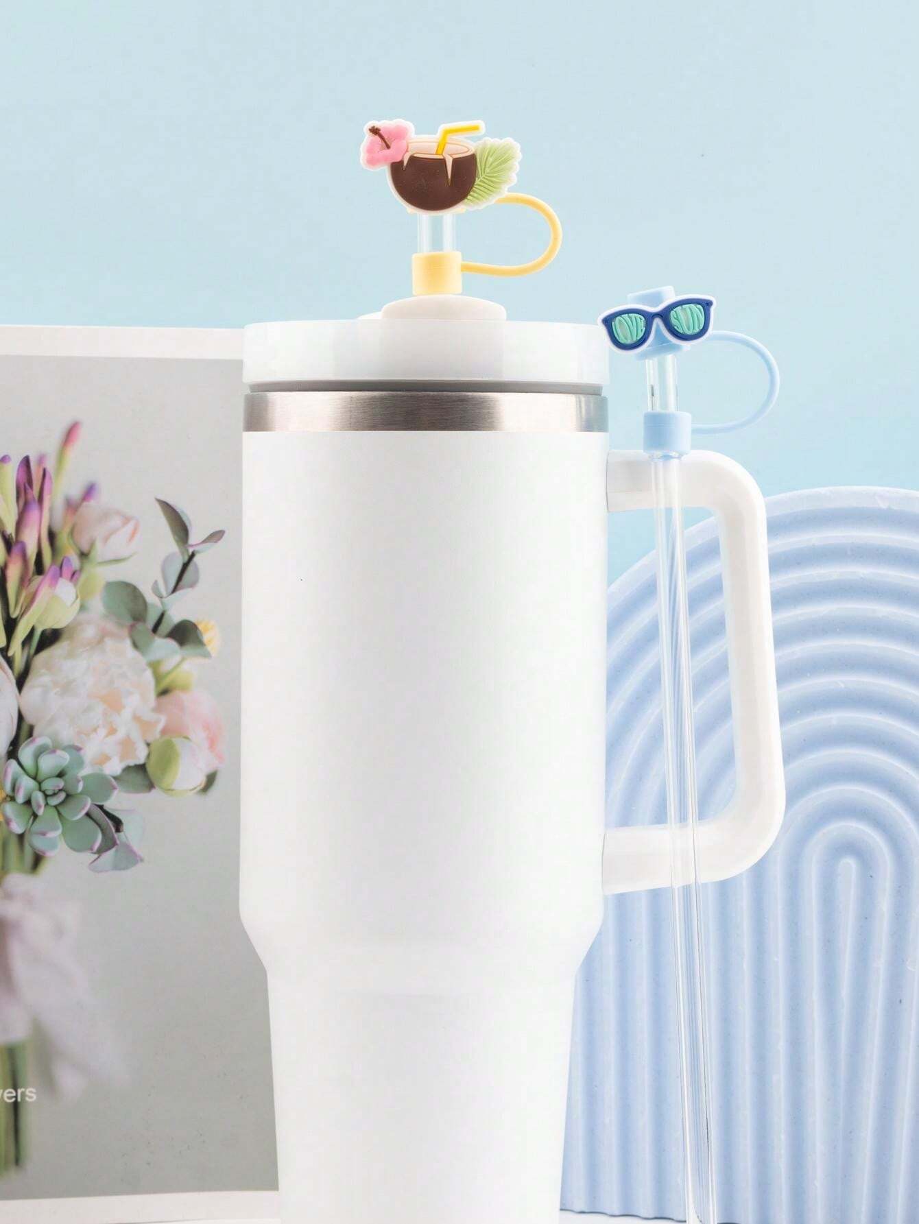 9pcs 10mm/0.4in Straw Covers Cap For Cup Straw Accessories, Cute Straw ...