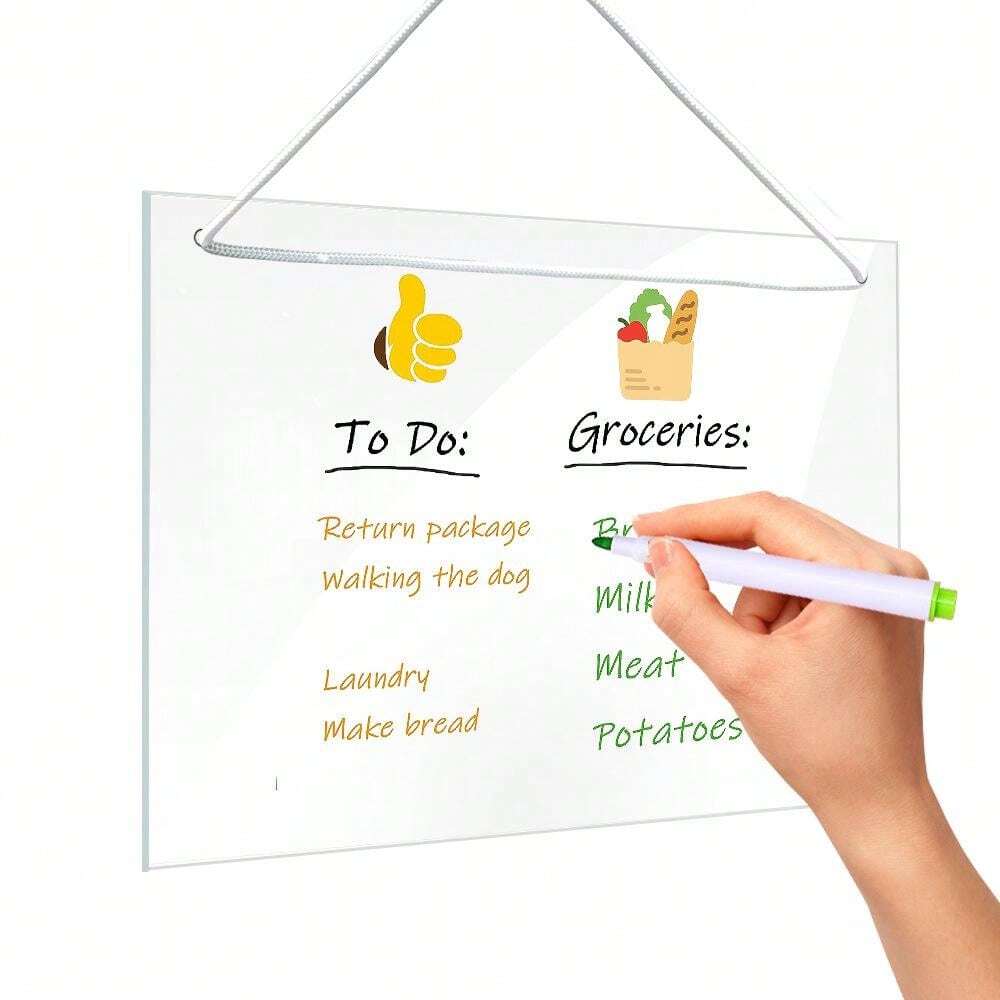 1 Piece+6 Pen, Hanging Erasable Acrylic Office Weekly Plan Notebook ...