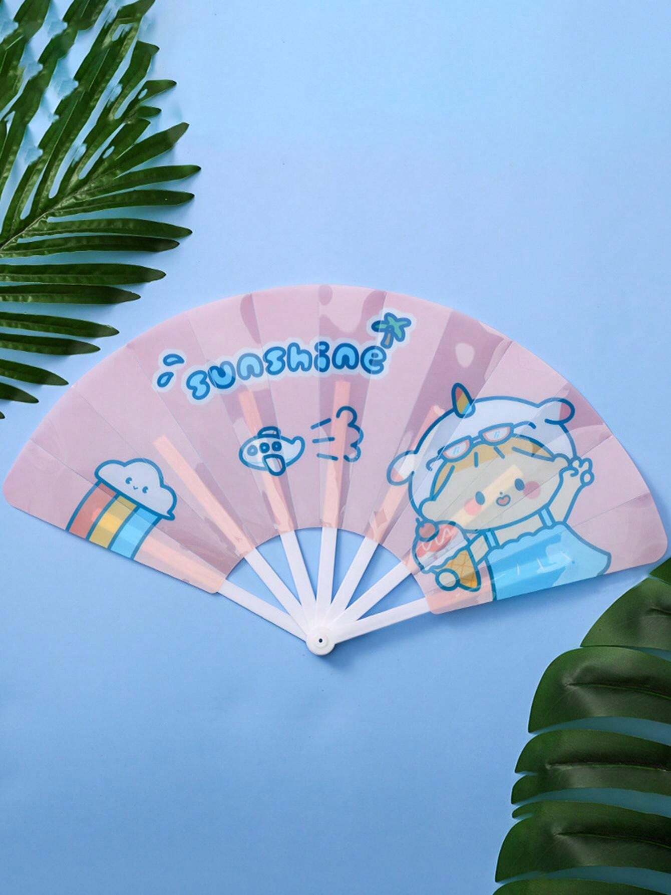 1pc Cartoon Folding Fan, Portable And Cute Plastic Fan, Cooling Fan For ...