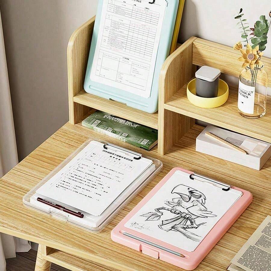 1pc Multi-Functional A4 Plastic Document Holder With Single Force Flat ...