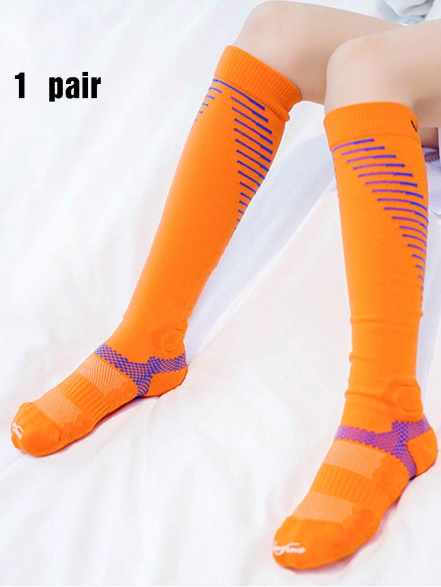 1 Pair Orange Compression Socks For Kids, High Tube Socks And Knee ...