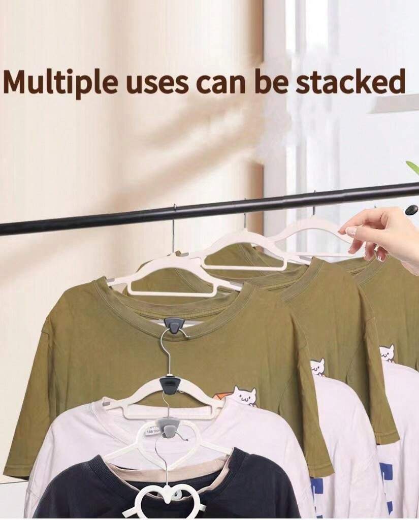 20-Piece Space-Saving Hanger Connectors, Plastic Hanger Connectors ...