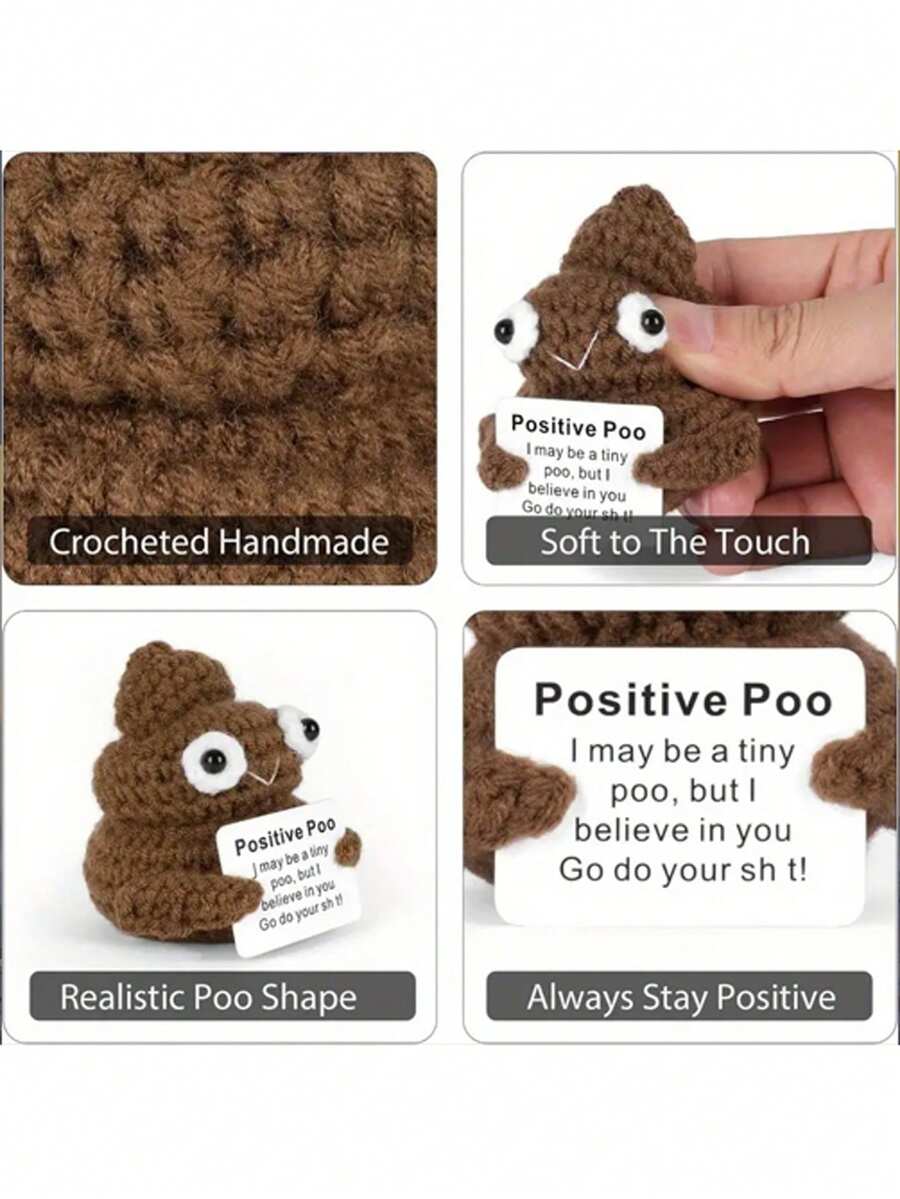 1pc 3-Inch Mini Crocheted Poo Gift - Adorable Soft Wool, Includes ...
