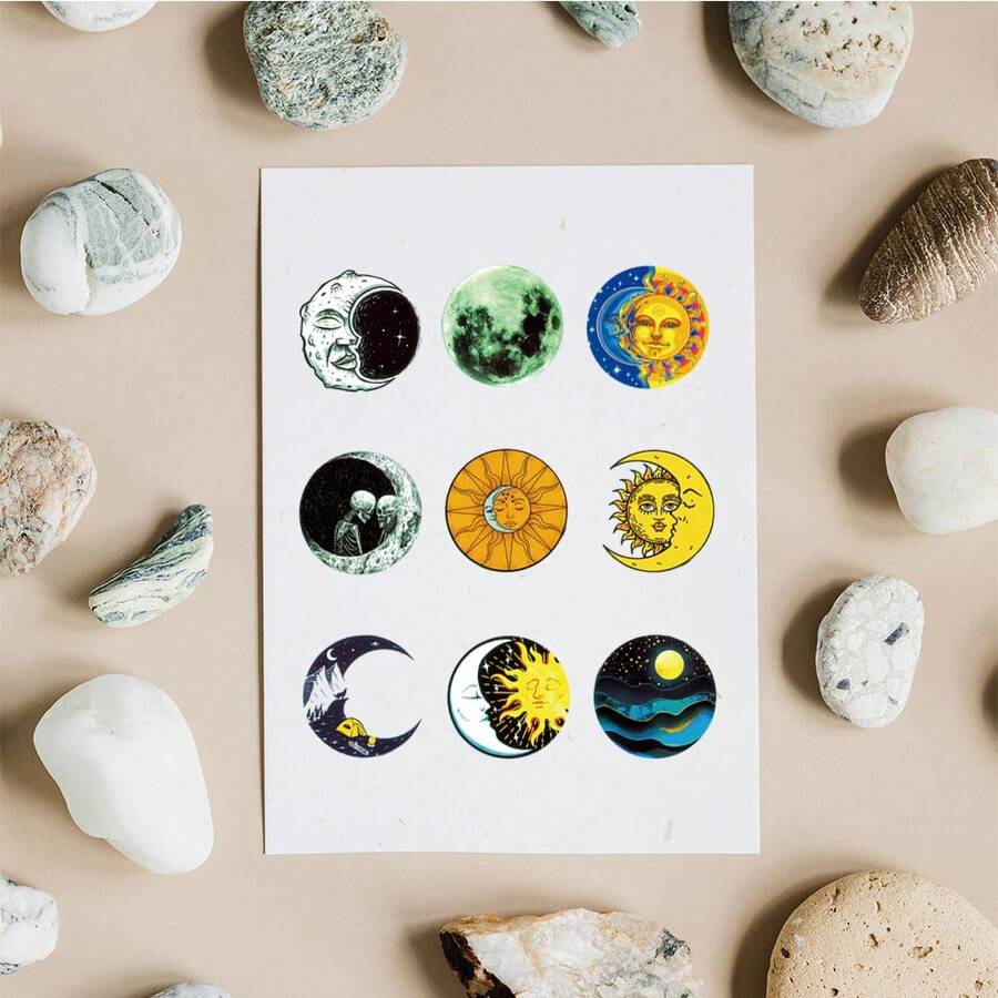 52pcs Gothic Sun And Moon Sticker Set I Cartoon Cute Kids Incentive ...