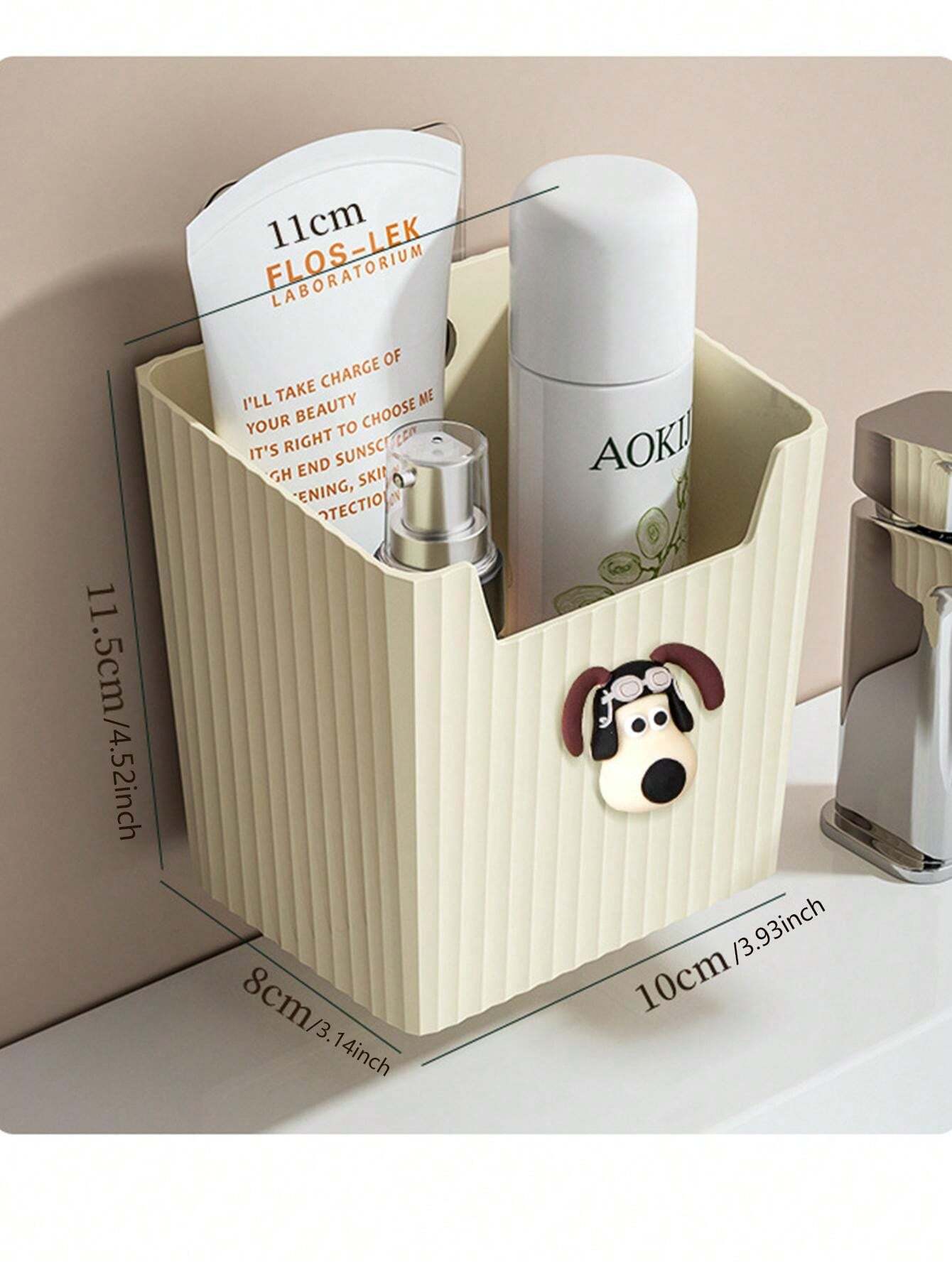 Bathroom Organizer Wall-Mounted Storage Rack For Toiletries (Toothbrush ...