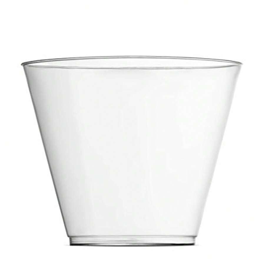 200 Clear Plastic Cups 9 Oz Old Fashioned Tumblers Fancy Disposable ...