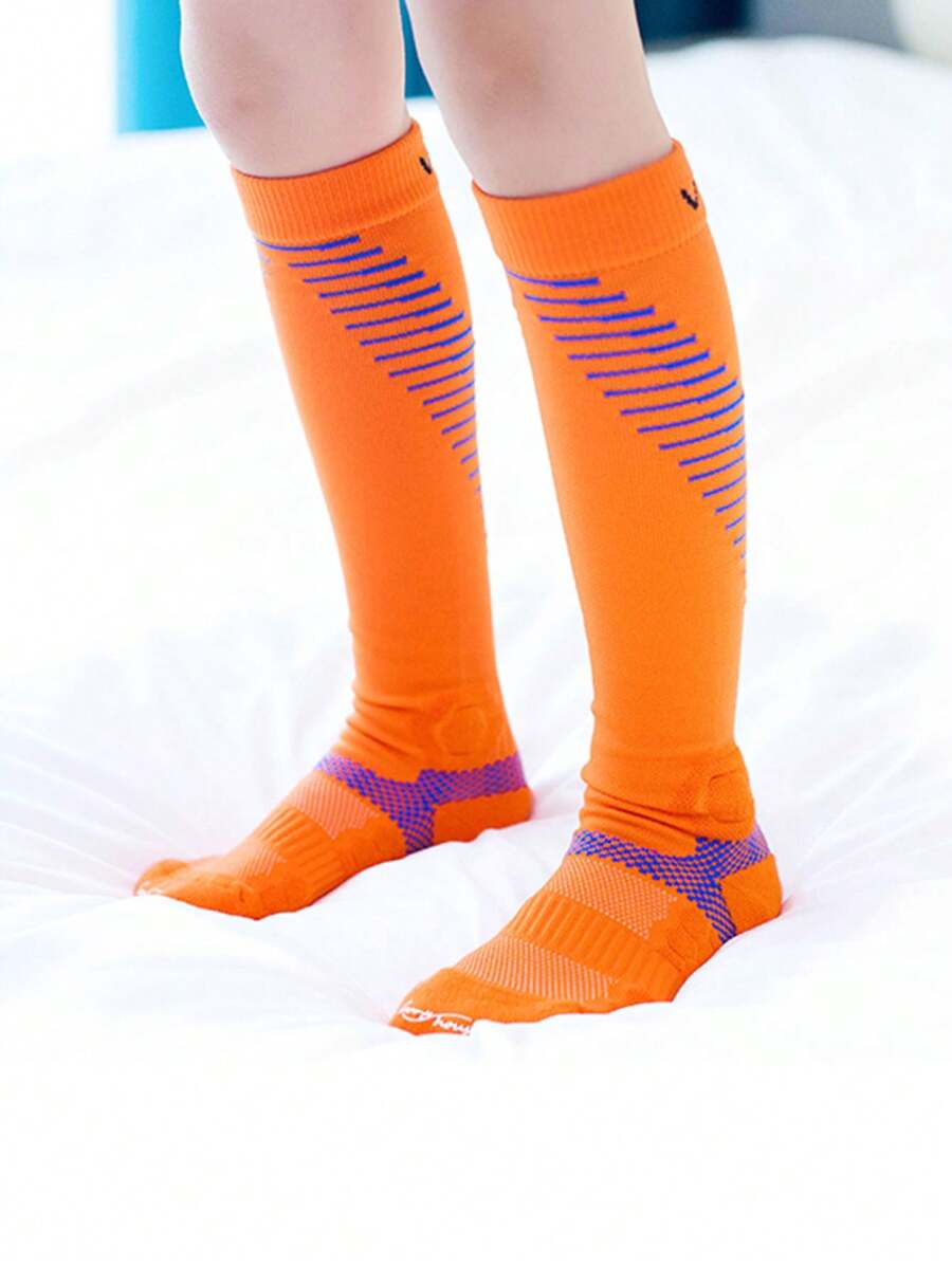 1 Pair Orange Compression Socks For Kids, High Tube Socks And Knee ...