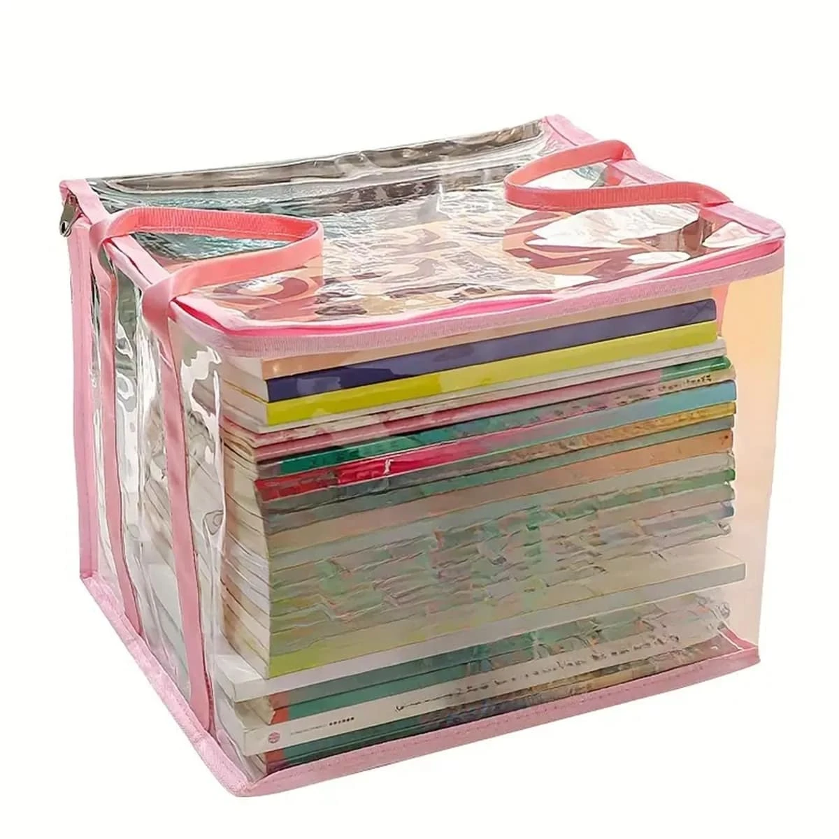 1pc Transparent Handheld Book & Document Storage Bag, Foldable And ...