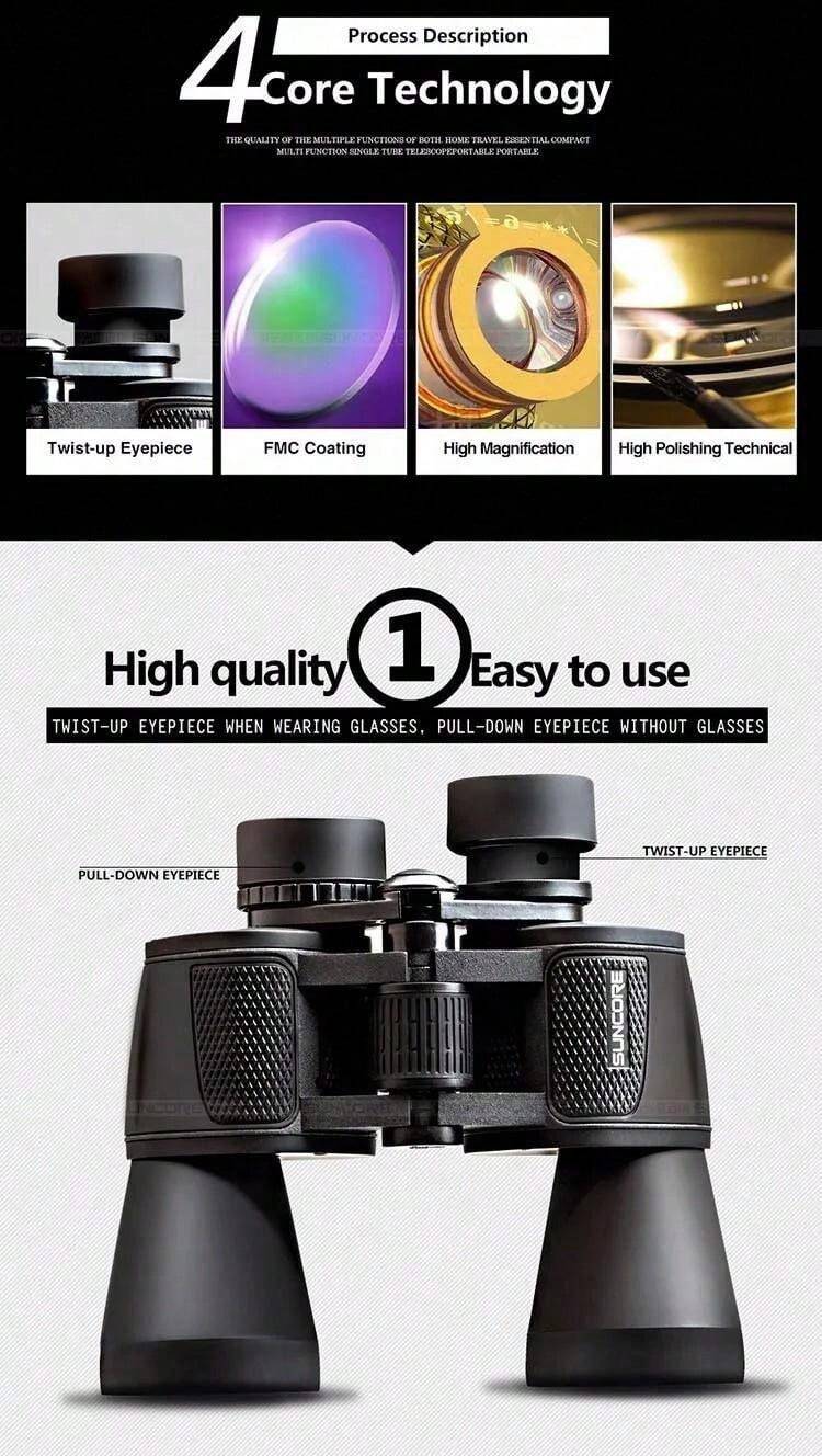 20X60 IPX6 Waterproof Large Long-Distance Binoculars BAK4 Lenses ...