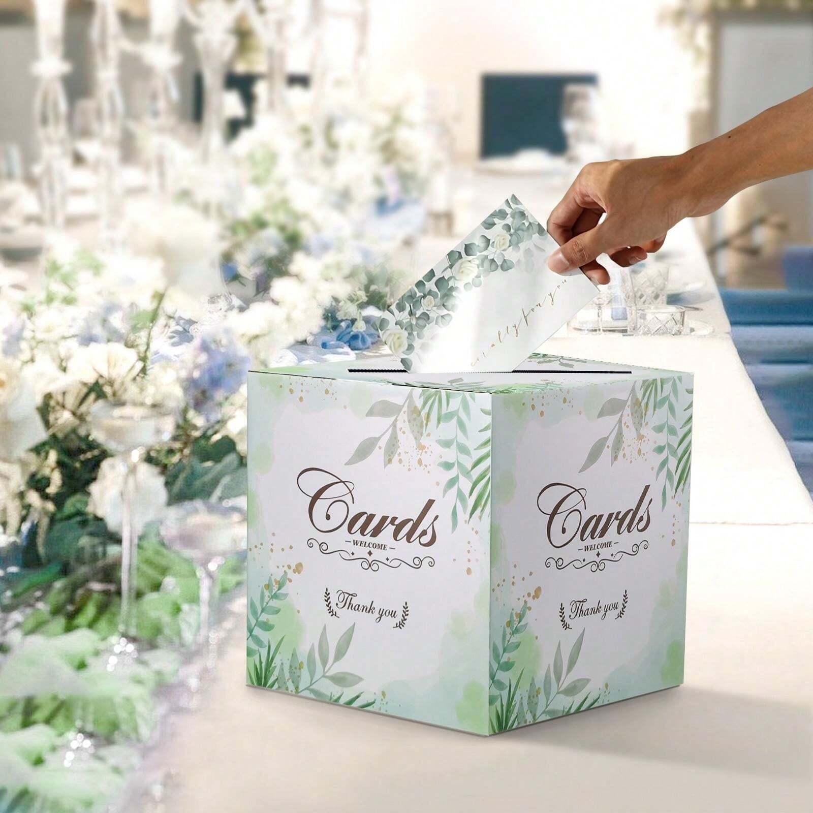 1pc Wedding Card Box With Slot, Cardboard Gift Card Box For Wedding ...