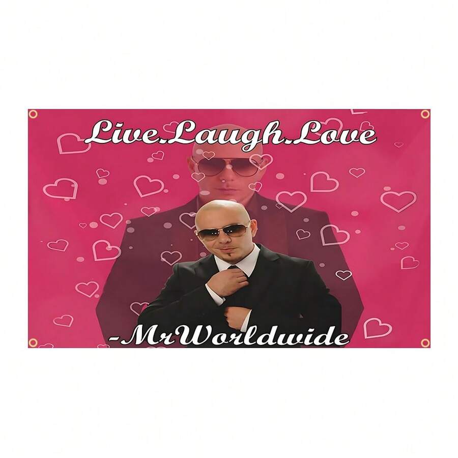 Live Laugh Love Mr. Worldwide Flag Music Tapestry Banner For Bar Beer ...
