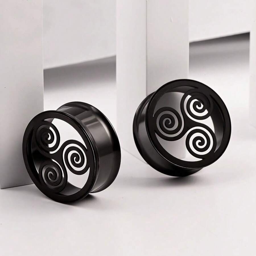 2Pcs Cool Hollow Ear Stretcher Plugs Gauges For Ears, Stainless Steel ...
