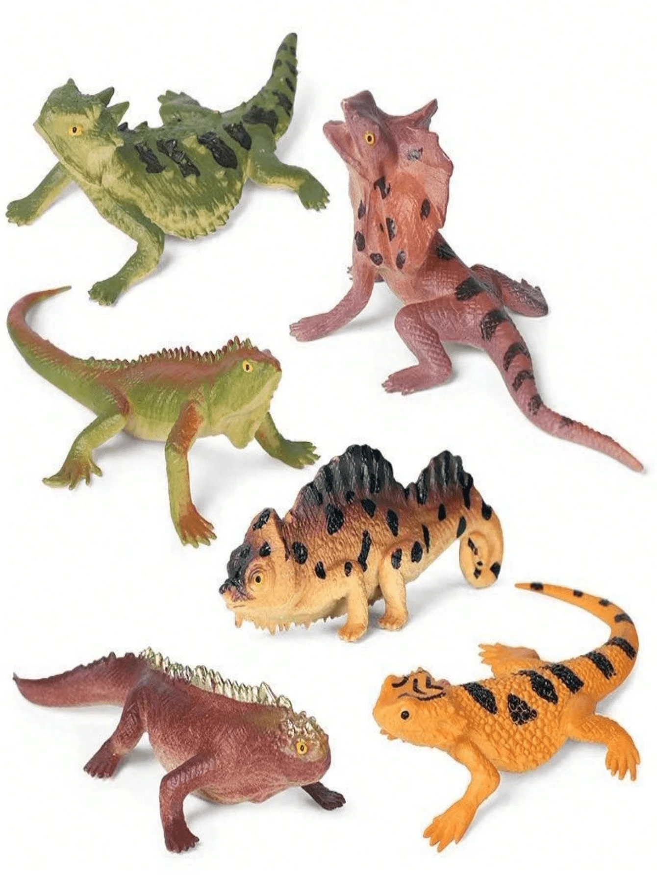 6pcs/Set Miniature Wild Animal Simulation Figures, Including Lizards ...