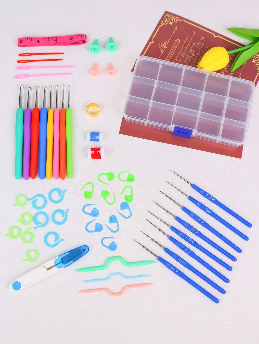 53pcs Crochet Hook Set, Trade Knitting Tool Kit With 16 Different Sizes ...
