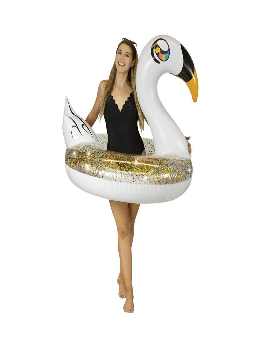Unbeatablesale PoolCandy PCL1801-GSWAN Gold Glitter Swan - 48 In. Jumbo ...