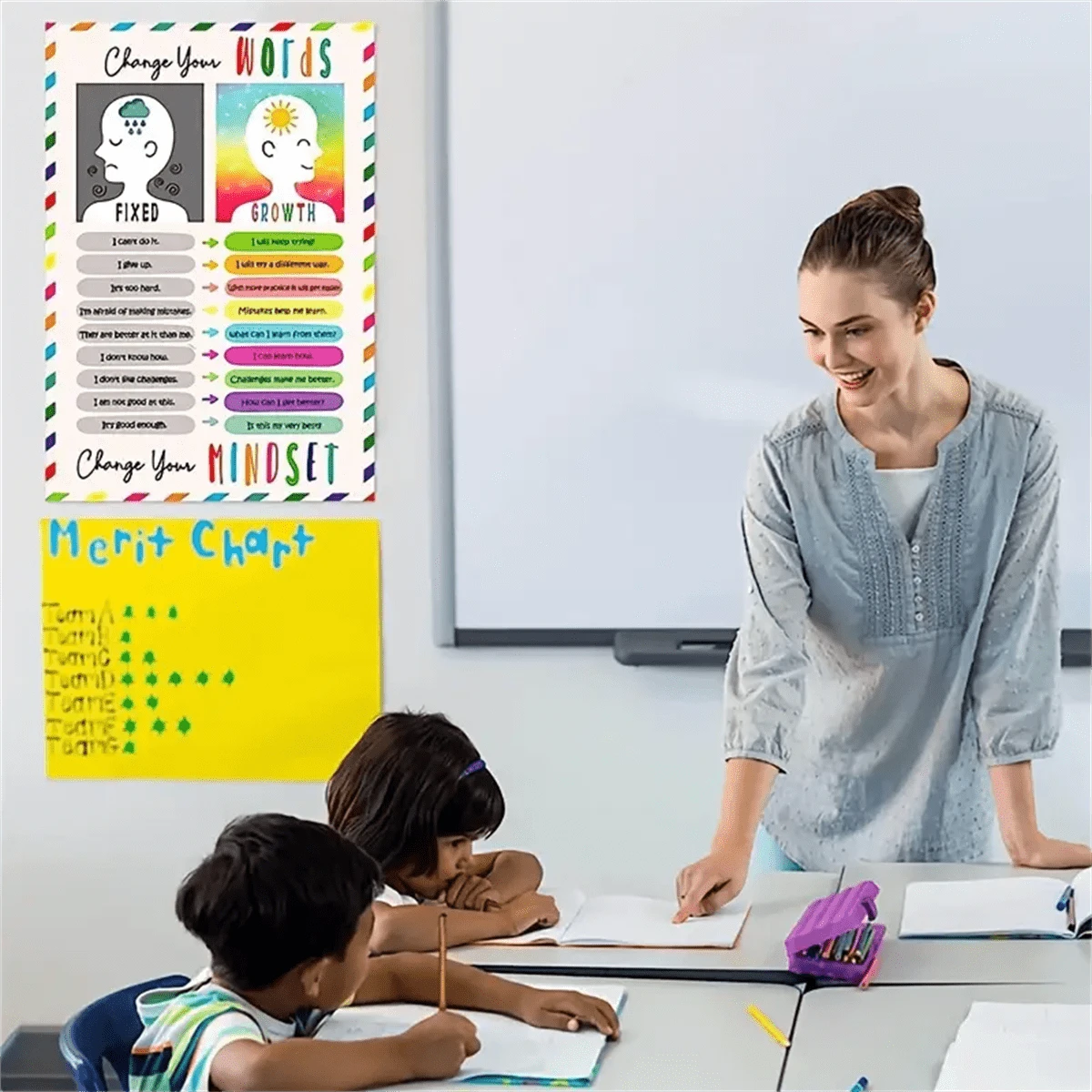 1pc Inspiring Growth Mindset Canvas Painting Poster - Educational ...