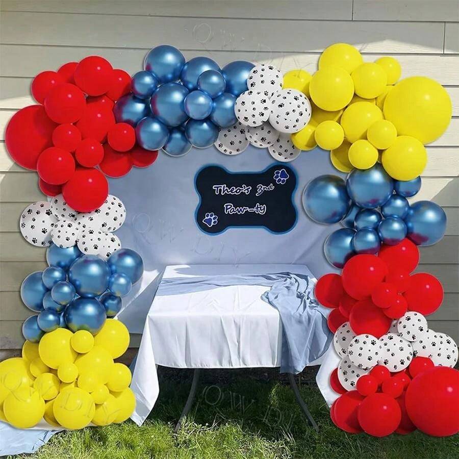 132pcs/Set Paw Bone Pets Dog Animals Themed Balloon Garland Arch Kit ...