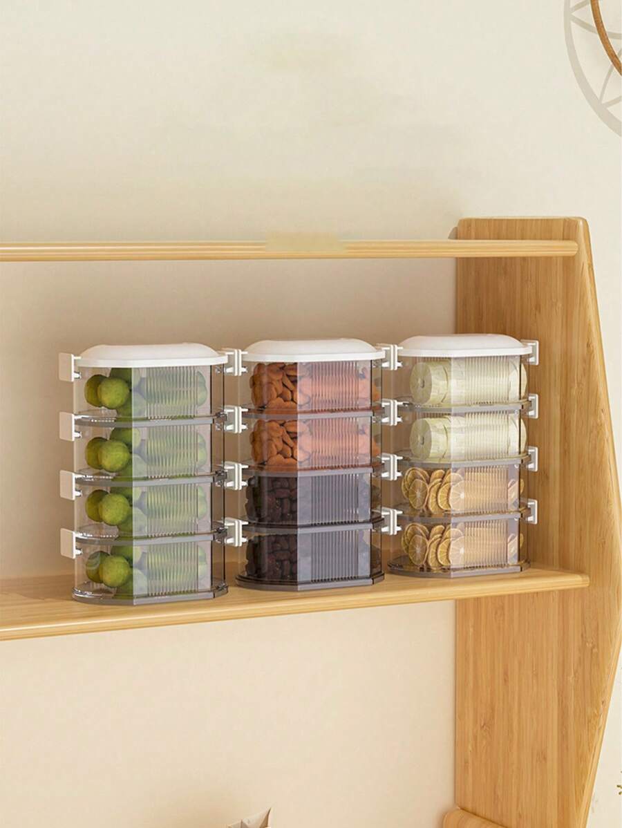 1/3 Layer Flip Lid Spice Organizer Box, Sealed Moisture-Proof Container ...