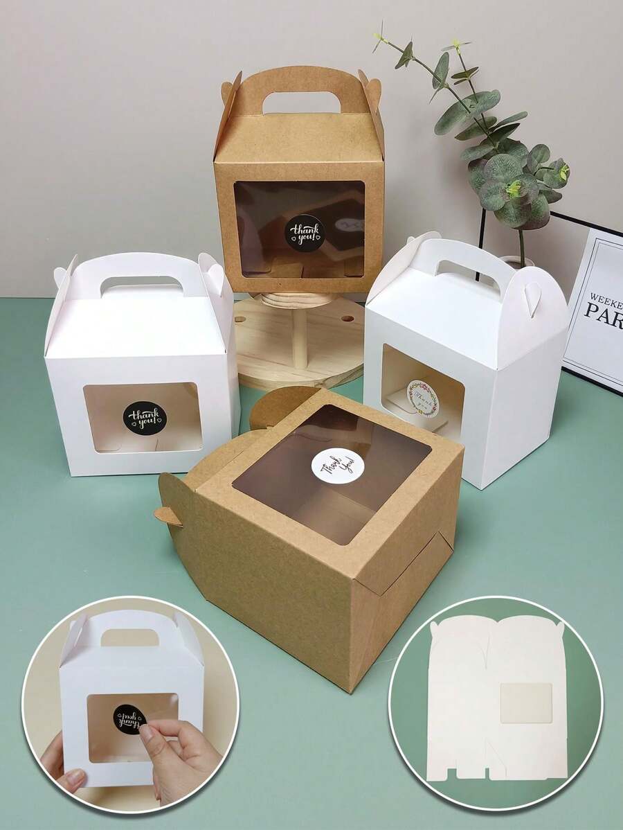 10pcs (14*10*18.5cm) Durable Party Favor Treat Boxes, White Cardboard ...