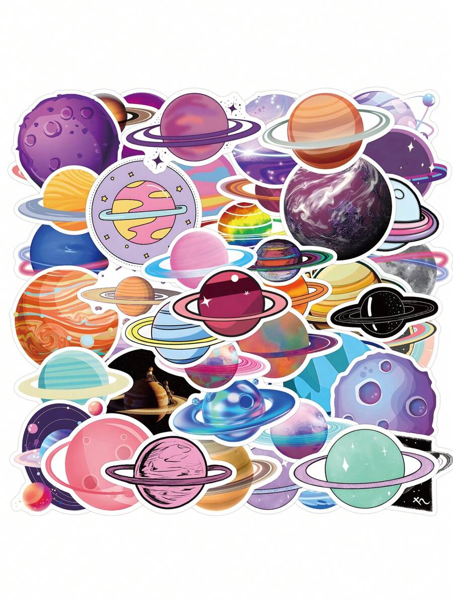 60pcs Cute Space Stickers For Kids Boys, Astronaut Spacecraft Planet ...