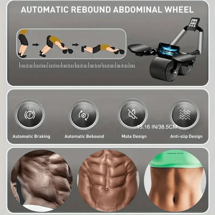 Elbow-Supported Plank Ab Wheel With Automatic Rebound For Building 6 ...