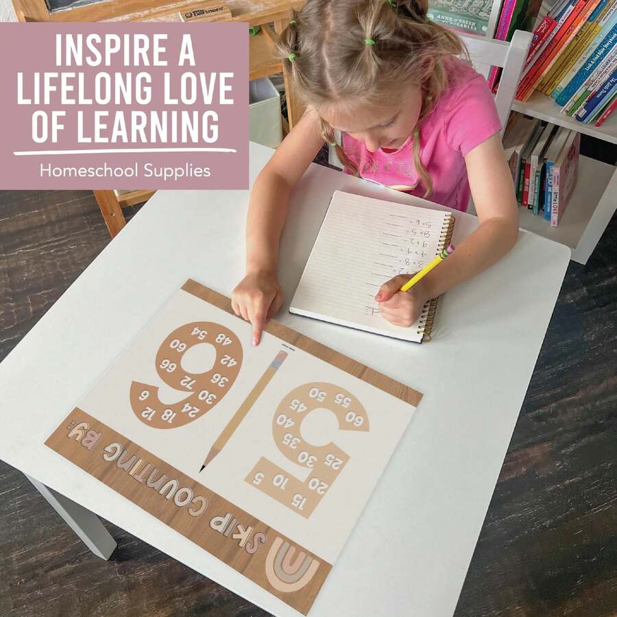 9 Boho Multiplication Chart Poster For Wall - Multiplication Poster For ...