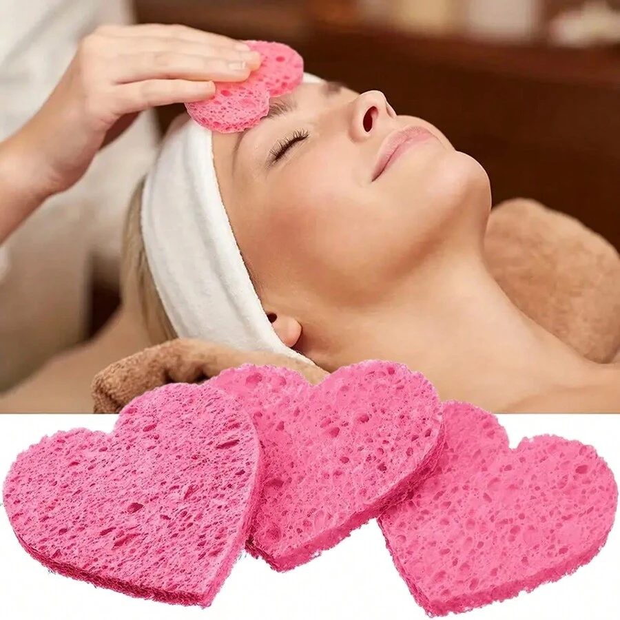 3pcs Compressed Facial Cleansing Pads With Heart Shaped Container ...