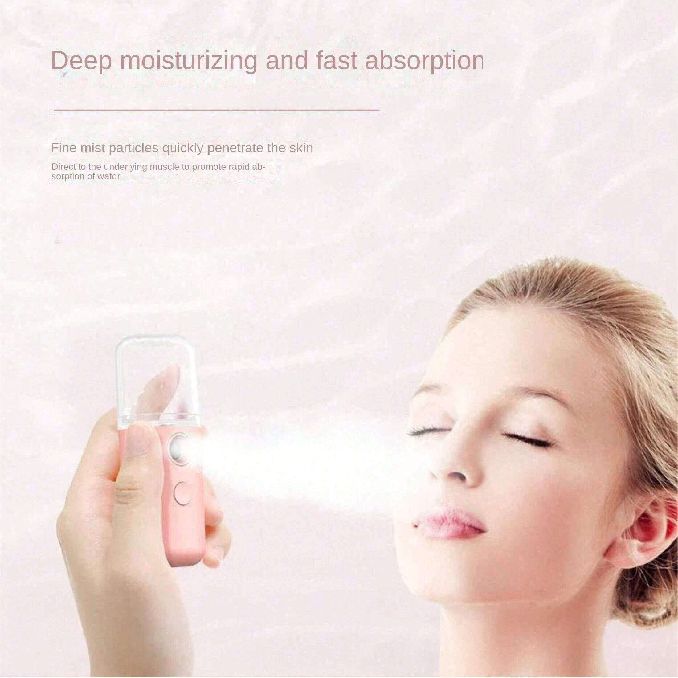 A Nano-Spray Facial Evaporator Small Portable Charging Face Humidifier ...