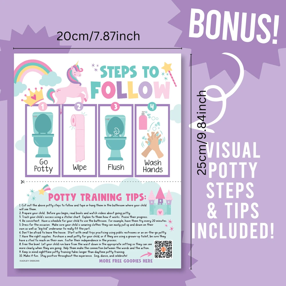 1 เซ็ต Designs Unicorn Potty Training Chart สำหรับเด็กวัยหัดเดิน ...