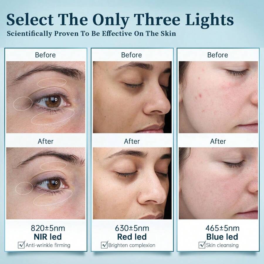 GYH FDA Cleared 8 Color Led Face Mask Light Therapy, Red Light Therapy ...