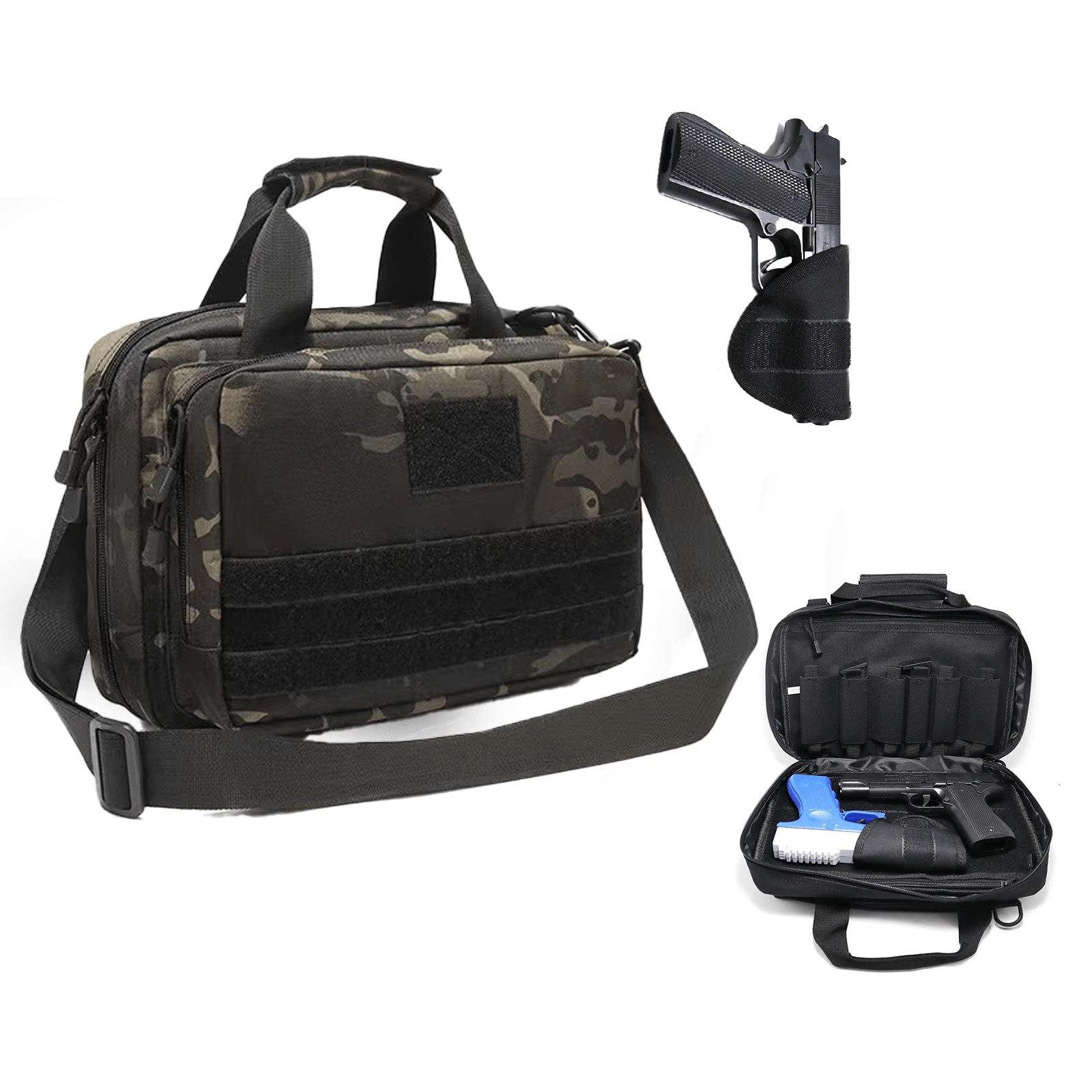 Tactical Gun Range Bag For 2 Handguns Tactical Double Handgun Firearm ...