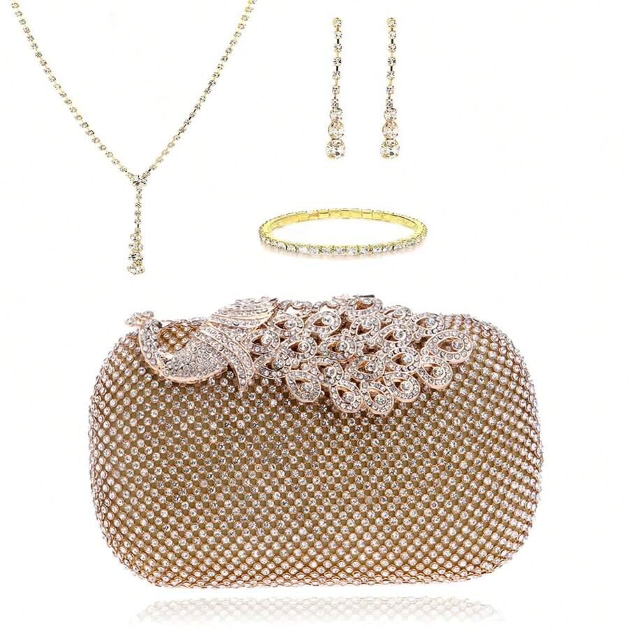 Diamonds Women Evening Bags Small Finger Ring Rhinestones Day Clutch ...
