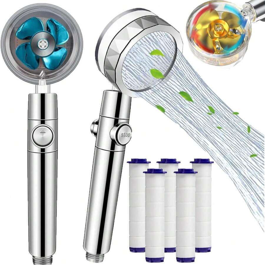 High Pressure Shower Heads Handheld Turbo Fan Shower Hydro Jetshower