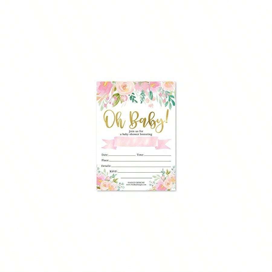 Pink Floral Baby Shower Invitation | SHEIN USA