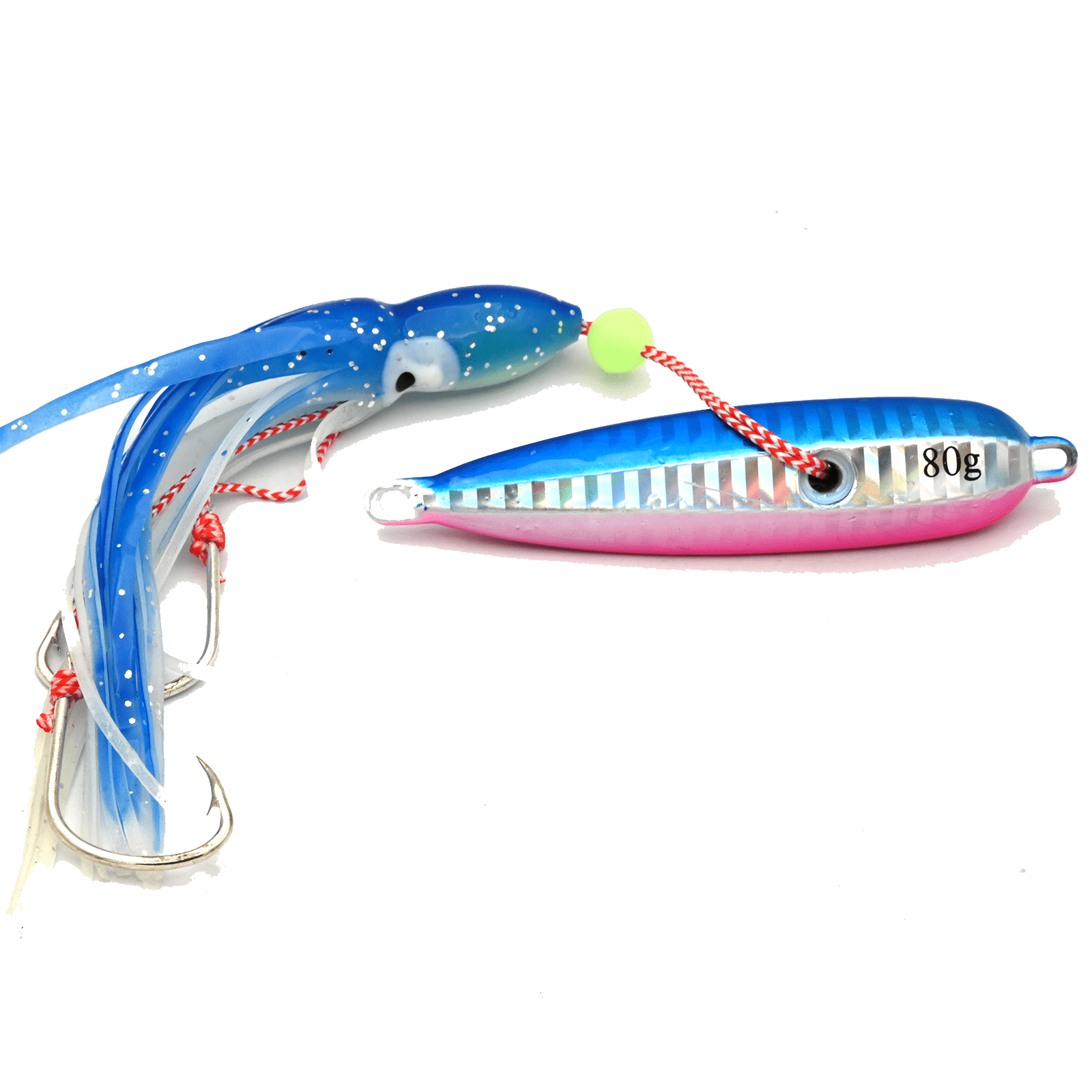 Squid Jig Lures, Swim Jigging, 5 Pieces Kit, Saltwater Sea Fishing ...