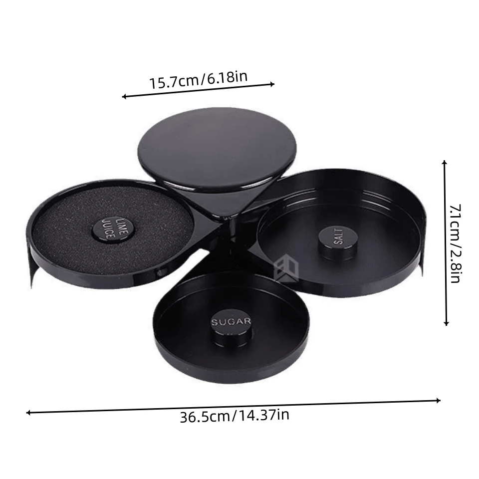 [1 Set]3 Layer Plastic Salt Rimmer Box Cocktail Seasoning Container Bar ...